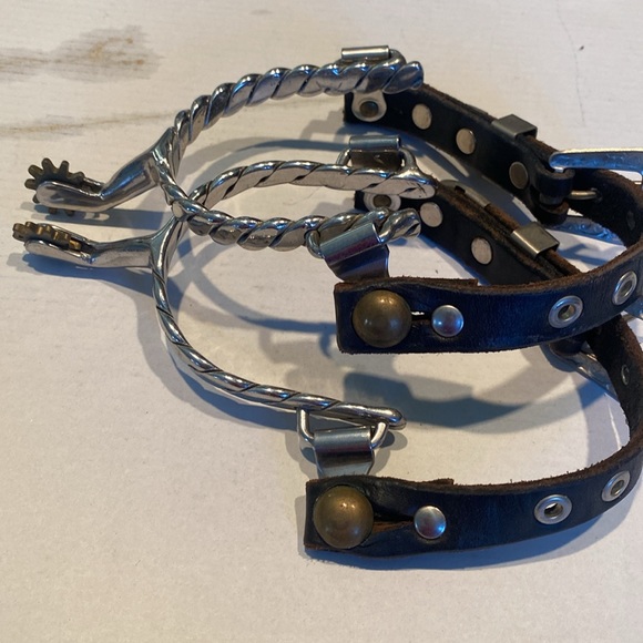 Accessories | Vintage Korean Leather Twisted Rope Steel Spurs | Poshmark